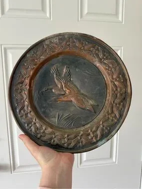 Vintage | Wall Decor | Decorative Coppertone Plate With Flying Duck ...